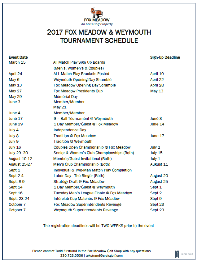 Ringer Tournament | Fox Meadow Country Club | 2017-09-02