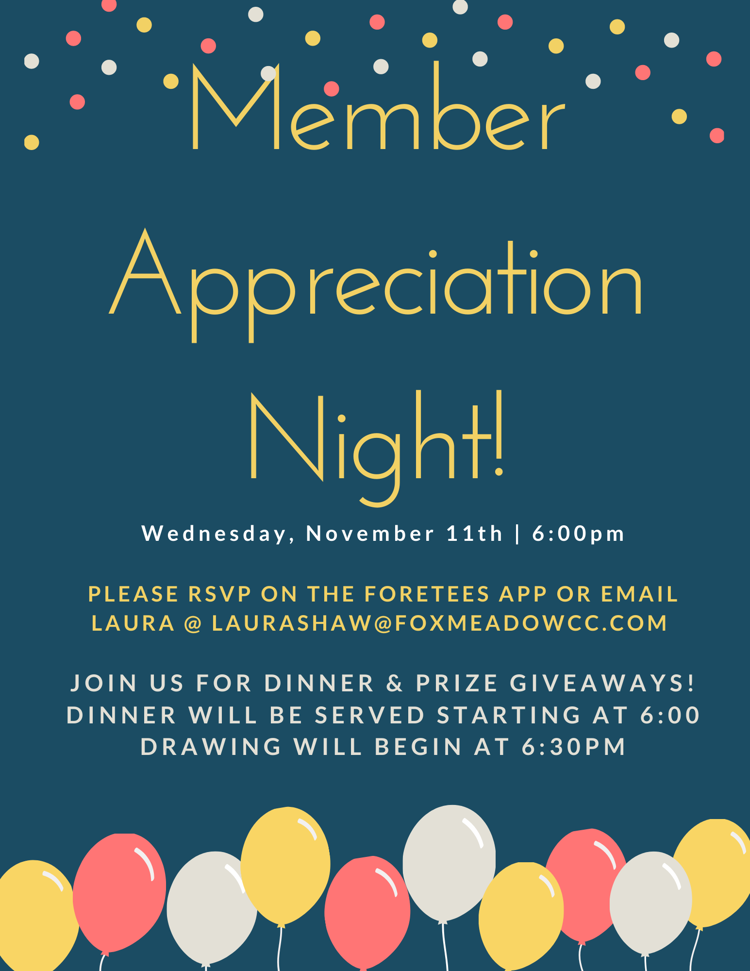 Member Appreciation Night | Fox Meadow Country Club | 2020-11-11